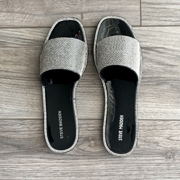 Steve Madden | Shoes | Brand New Steve Madden Rhinestone Sandal Slides ...